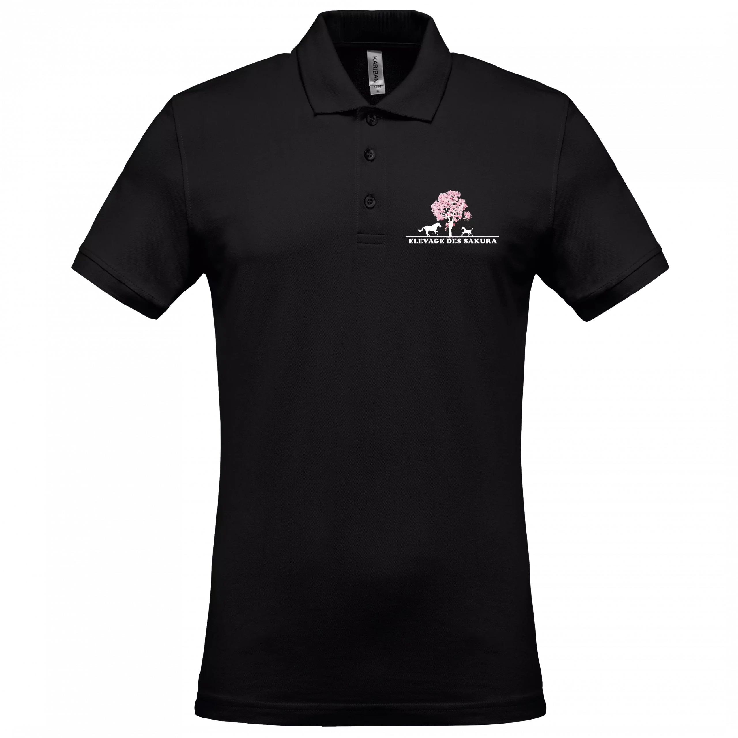 .Polo homme noir - Elevage des Sakura - Mascotte Clothing